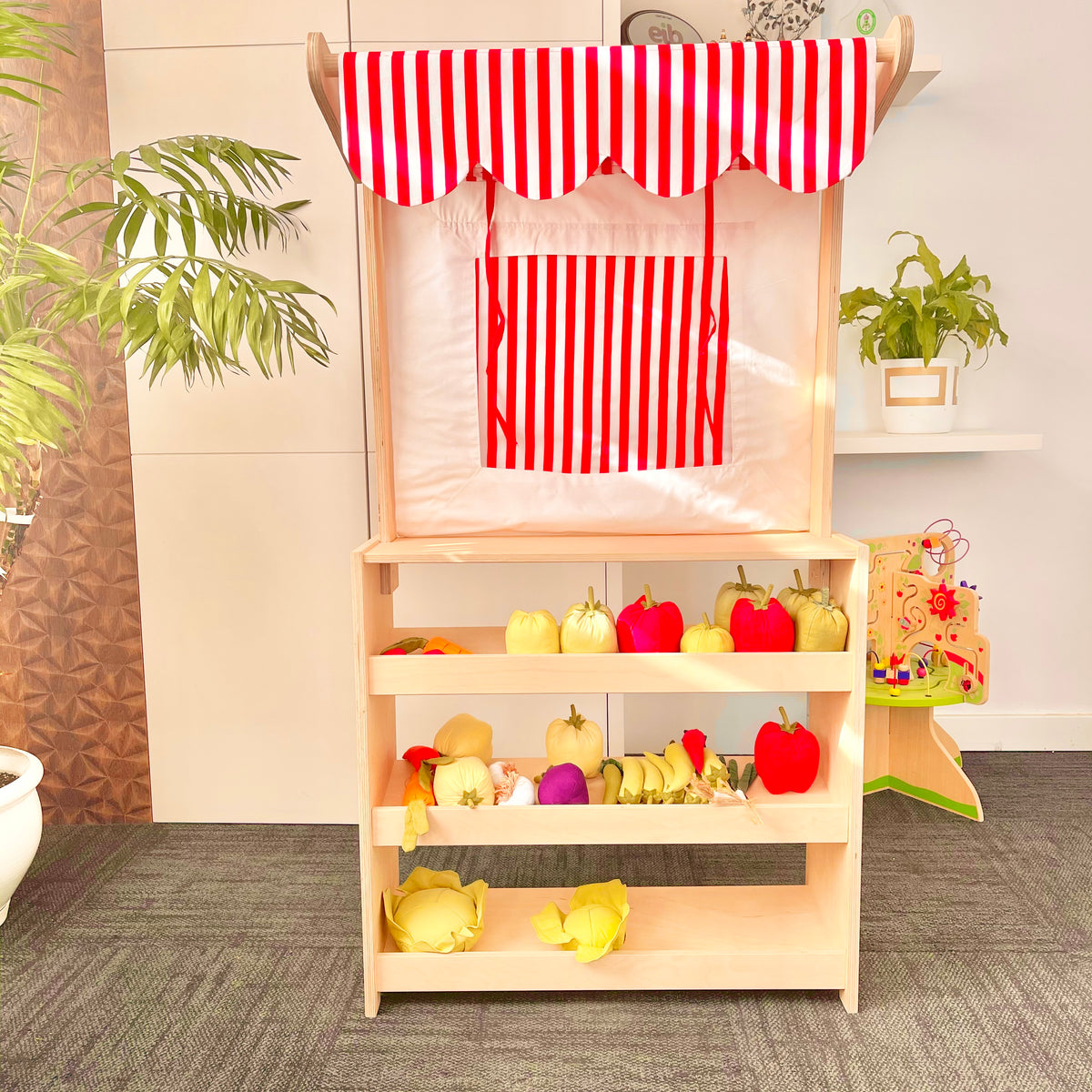 Toy Market Stall, Kids Role Play Shop Market Stand, Lemonade Stand, Pu ...